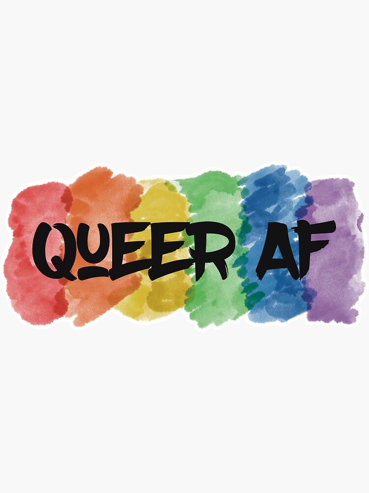 "Queer AF. " Sticker for Sale by PangolinPurple | Redbubble