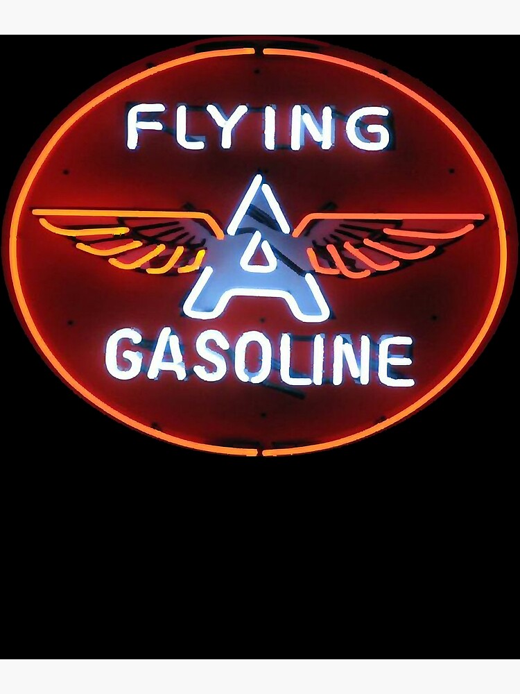 Lámina fotográfica «Flying A Service Station Letreros de Neón Redondo ...