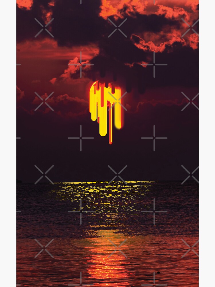 "molten dripping sun " Sticker for Sale by seraphmars | Redbubble