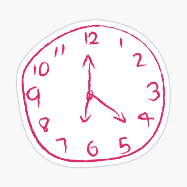 "Clock Kids Drawing Style Art" Sticker for Sale by AmaHansi | Redbubble