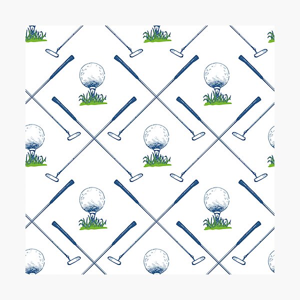 "golf pattern with putter and ball" Photographic Print for Sale by ...