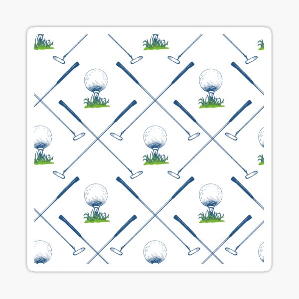 "golf pattern with putter and ball" Sticker for Sale by AubreeFashion ...