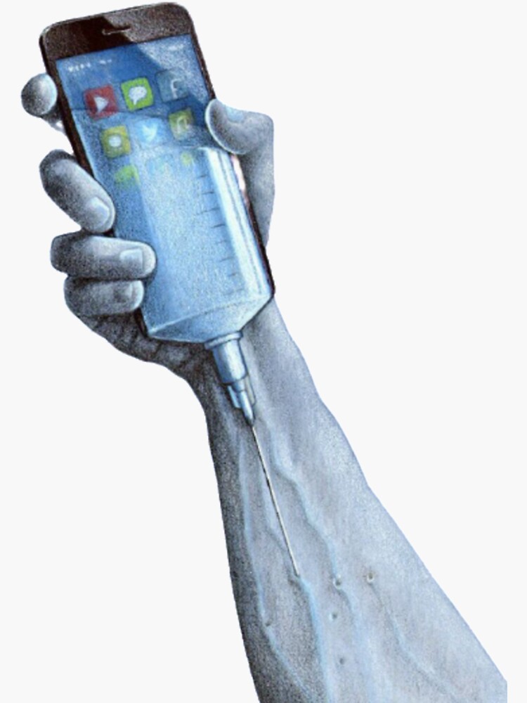 "mobile addiction " Sticker for Sale by RandolphNorris | Redbubble