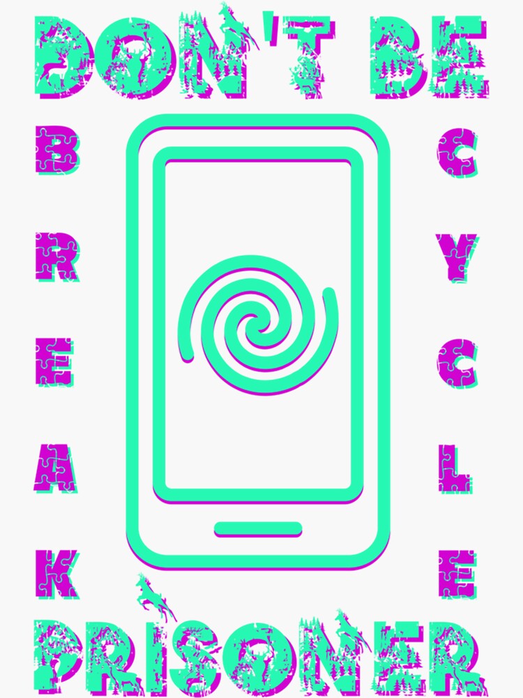 "mobile phone addiction " Sticker for Sale by RandolphNorris | Redbubble