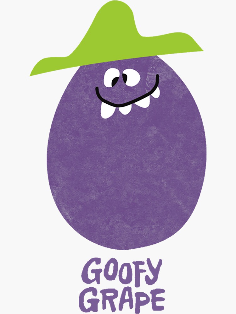 "Funny Face Drink Mix Goofy Grape Character Clas" Sticker for Sale by ...