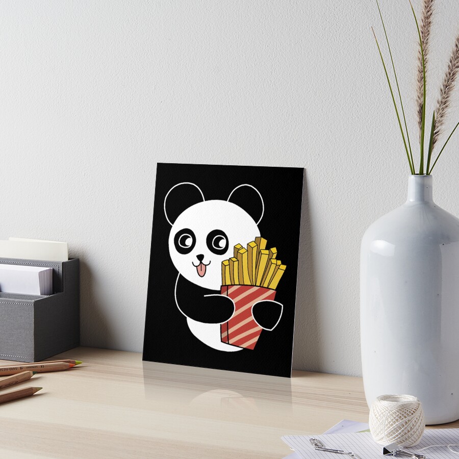 "Panda T-ShirtThe Panda's Fries" Art Board Print for Sale by ...