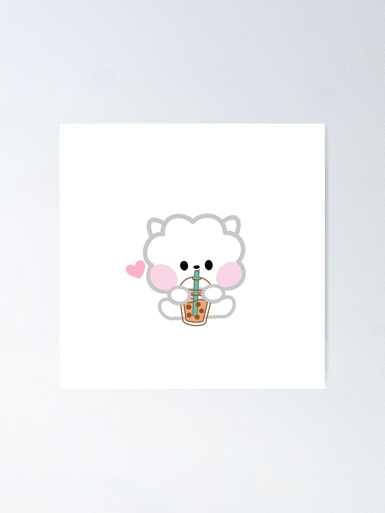 "Cute BTS BT21 Character Chibi RJ Bubble tea / bobba" Poster for Sale ...