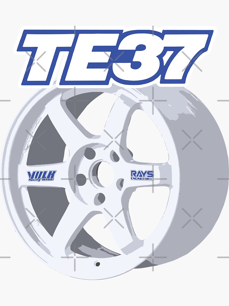 "te37 racing team OG JDM wheel forged" Sticker for Sale by ...