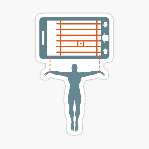 "mobile phone addiction " Sticker for Sale by RogerStewart | Redbubble