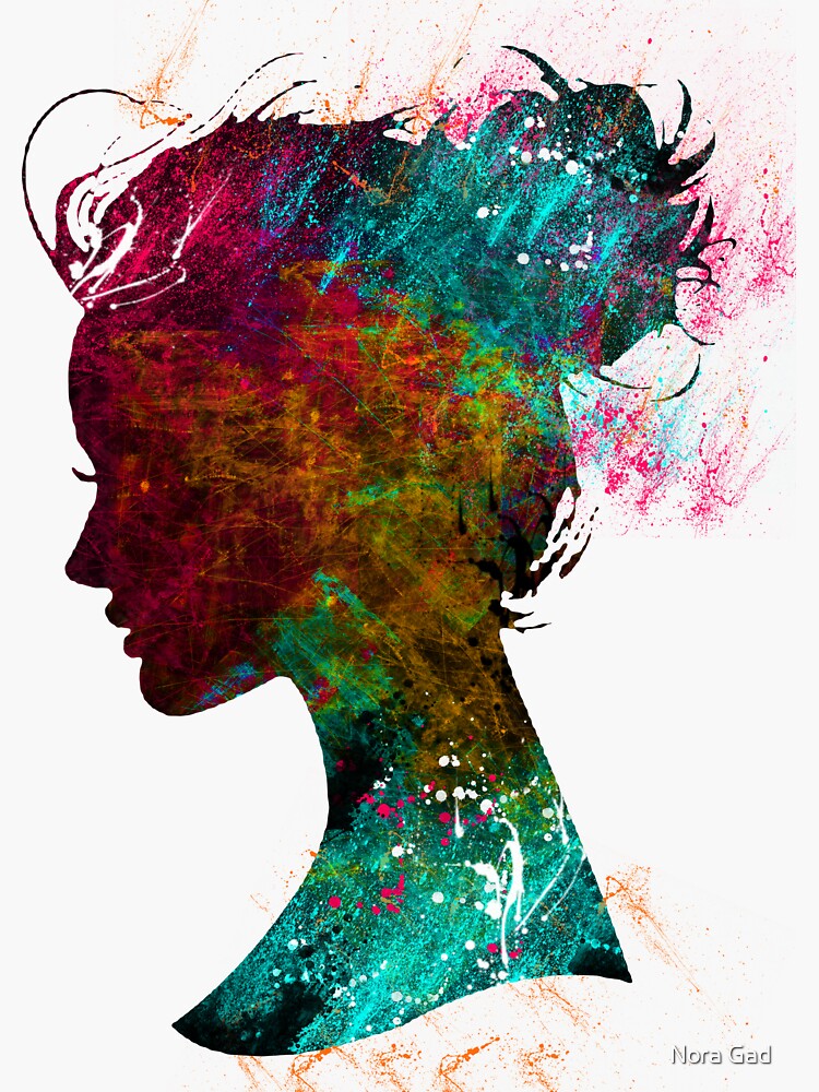 "GALAXY Girl" Sticker by NoraMohammed | Redbubble