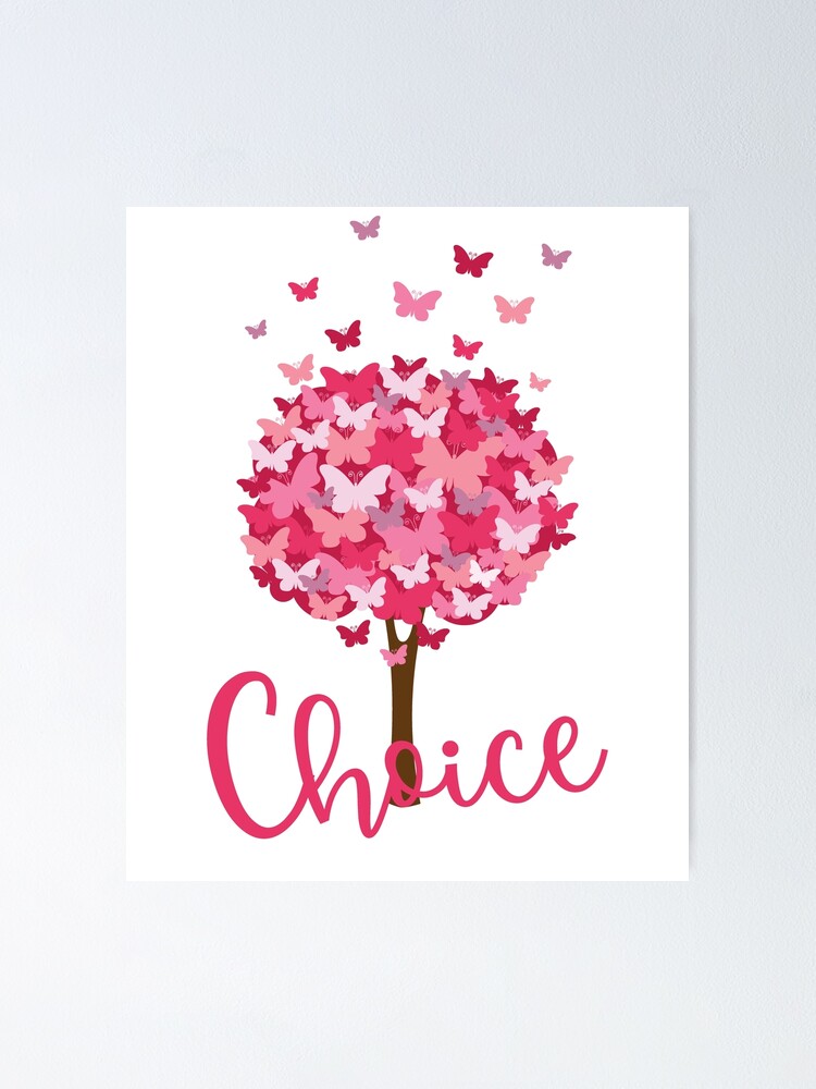 "Beautiful Butterfly Tree Choice Tree of Life Pink Butterflies" Poster ...