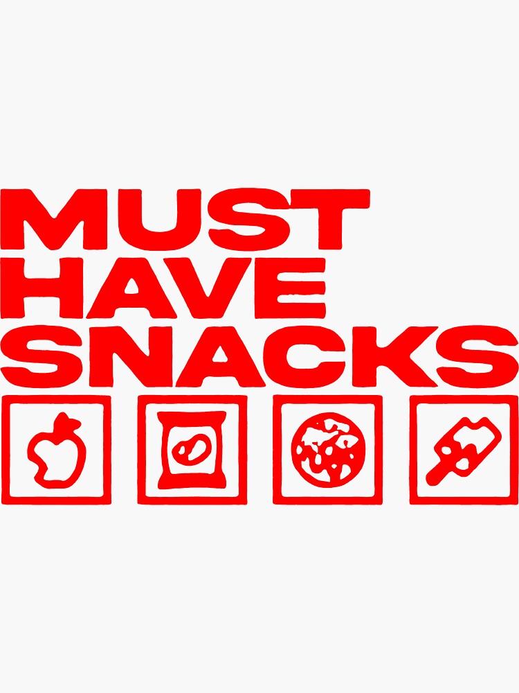 "JSTU - Must Have Snacks red" Sticker for Sale by Wanghton | Redbubble