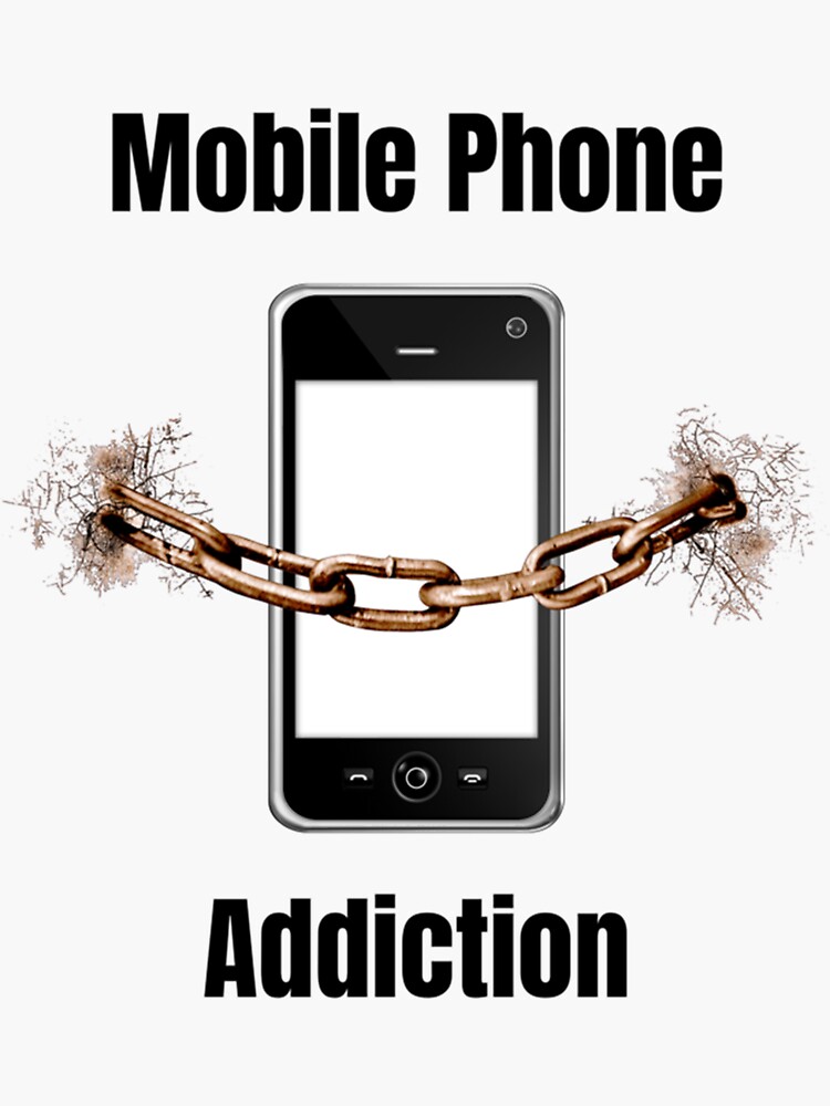 "mobile phone addiction " Sticker for Sale by RonShaw | Redbubble