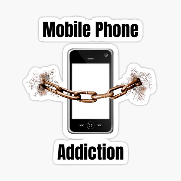 "mobile phone addiction " Sticker for Sale by RonShaw | Redbubble