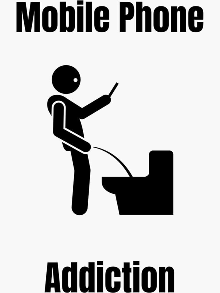 "mobile phone addiction " Sticker for Sale by RonShaw | Redbubble