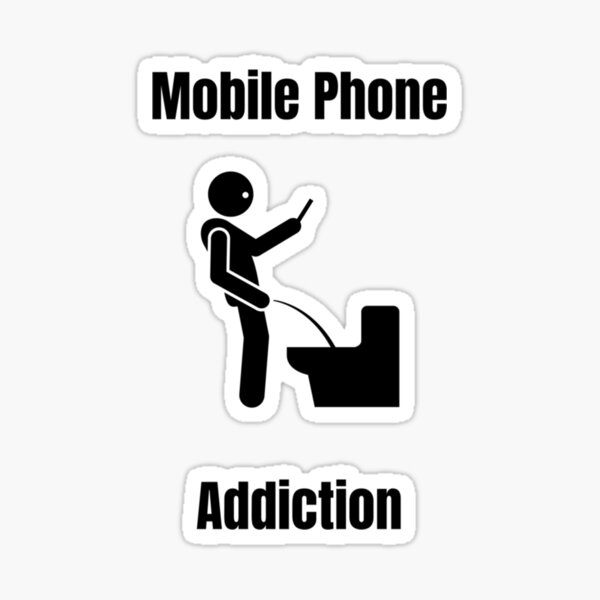 "mobile phone addiction " Sticker for Sale by RonShaw | Redbubble