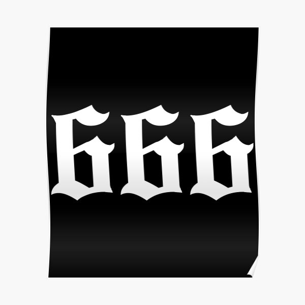 Póster «666 (Inglés Antiguo), Número de la Bestia Símbolo Satánico» de ...