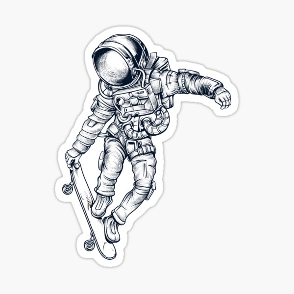 "Astronaut Skater Boy" Sticker for Sale by BigNige1234 | Redbubble