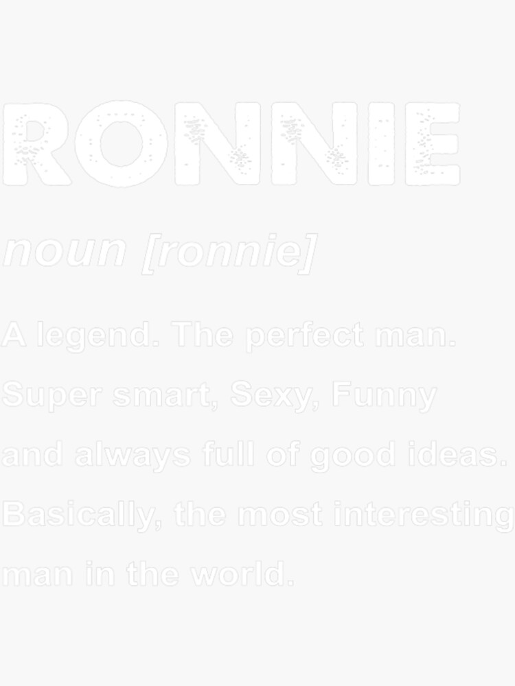 "Mens Ronnie Name" Sticker for Sale by IkaMisue | Redbubble