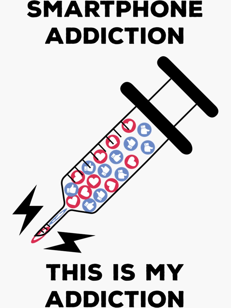 "Smartphone Addiction " Sticker for Sale by RonShaw | Redbubble