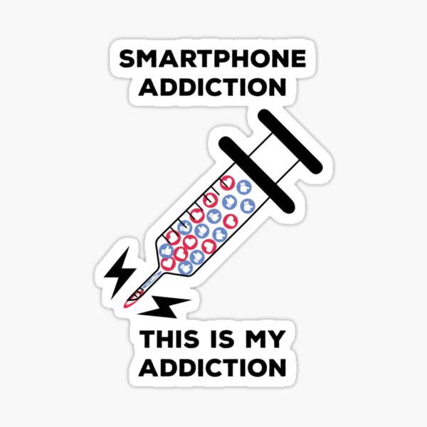 "Smartphone Addiction " Sticker for Sale by RonShaw | Redbubble