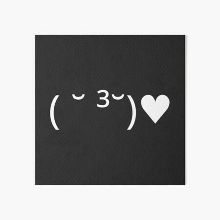 "Duckface kissing ascii emoji black" Art Board Print by kapilpokrl ...