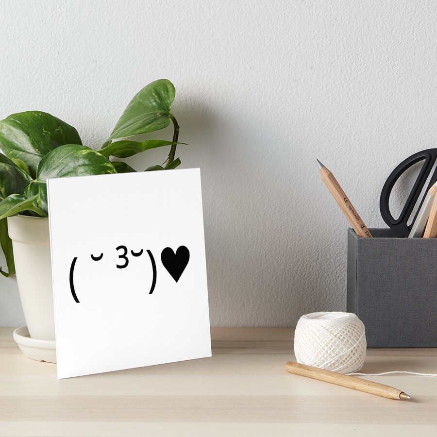 "Duckface kissing ascii emoji white" Art Board Print by kapilpokrl ...