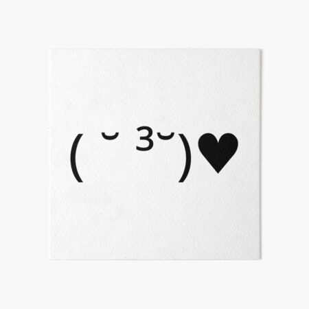"Duckface kissing ascii emoji white" Art Board Print by kapilpokrl ...