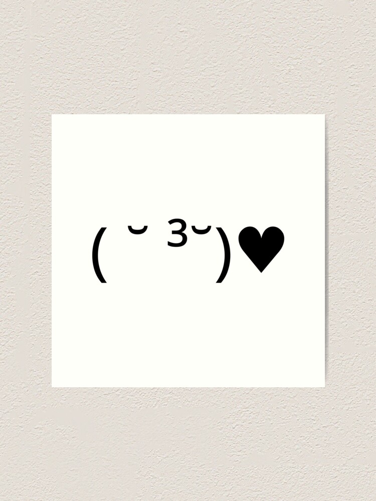 "Duckface kissing ascii emoji white" Art Print for Sale by kapilpokrl ...