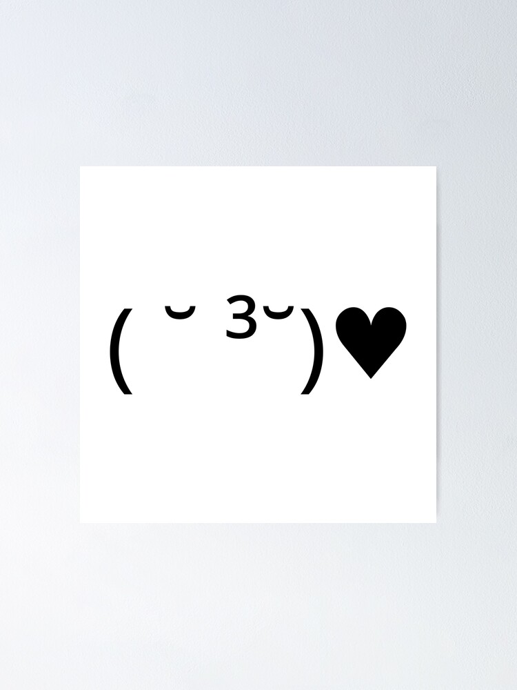 "Duckface kissing ascii emoji white" Poster for Sale by kapilpokrl ...