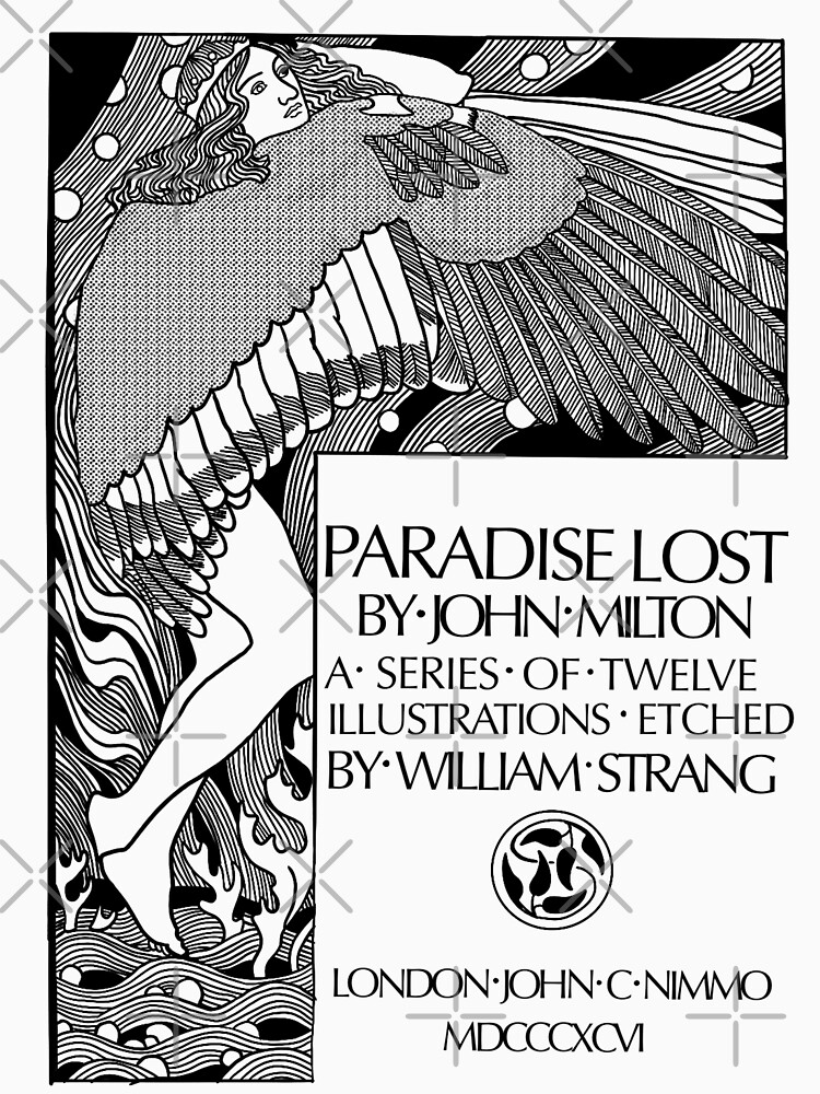 "Paradise Lost Book Cover Line Art Coloring Page" T-shirt for Sale by ...