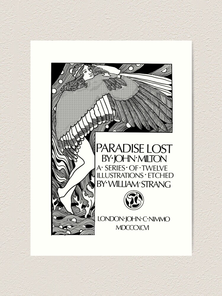 "Paradise Lost Book Cover Line Art Coloring Page" Art Print for Sale by ...