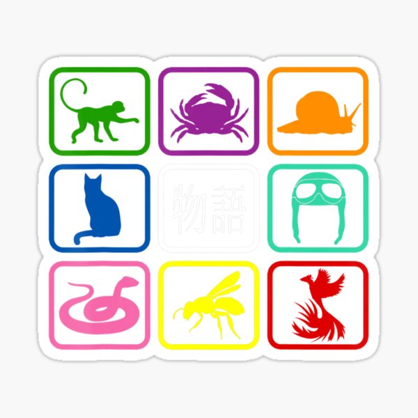 "Monogatari" Sticker for Sale by ButaIkura | Redbubble