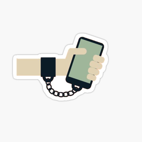 "Mobile Phone Addiction!! " Sticker for Sale by RowanMart | Redbubble
