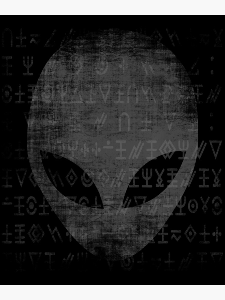 "Alien Head Aliens Symbols Writing Ufo T-S" Poster for Sale by ...