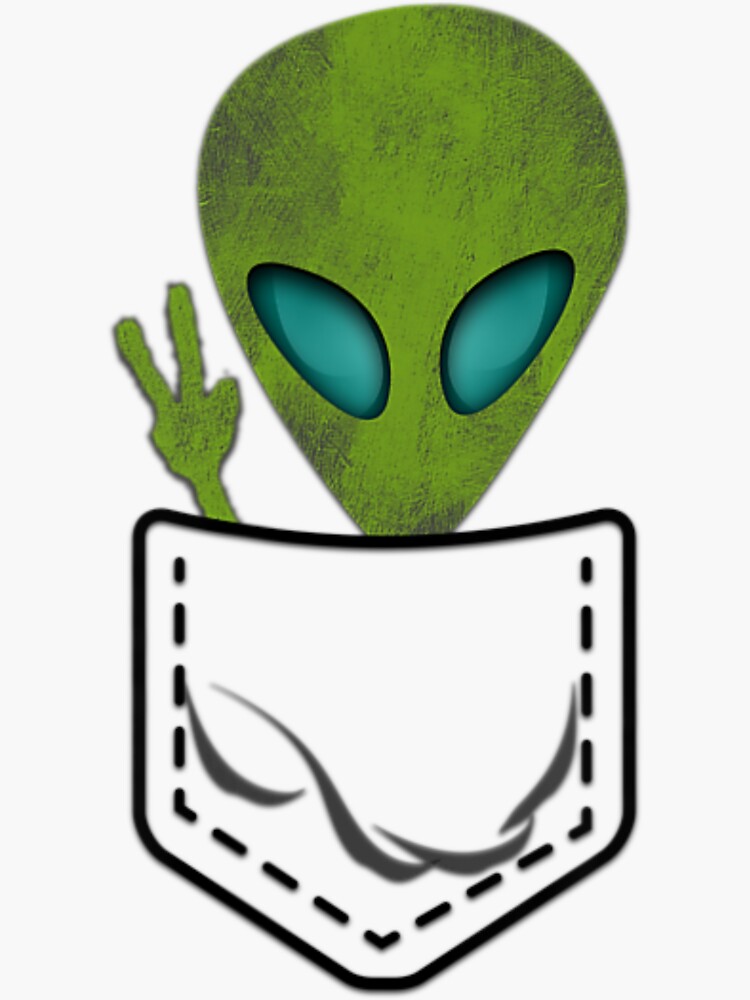 "Alien Pocket Cool Cute Peace Ufo" Sticker for Sale by KailoEnpo ...