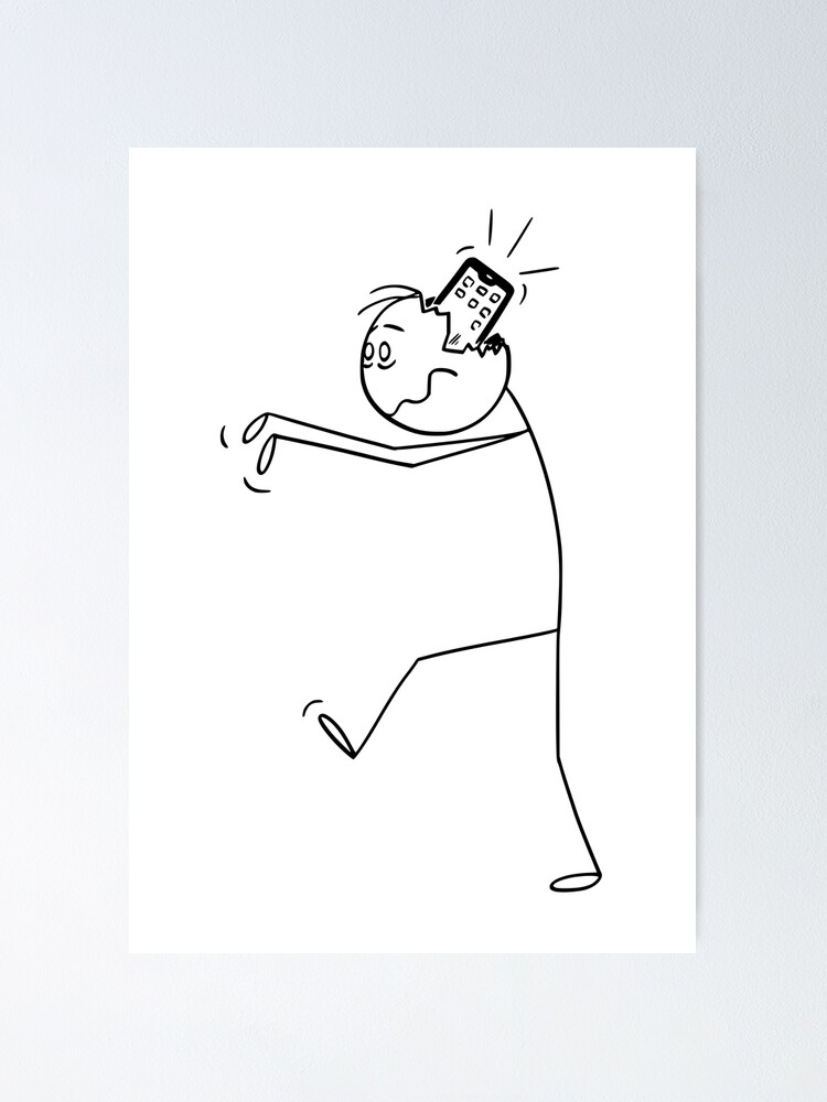 "Mobile Phone Addiction" Poster for Sale by RedTomasB | Redbubble