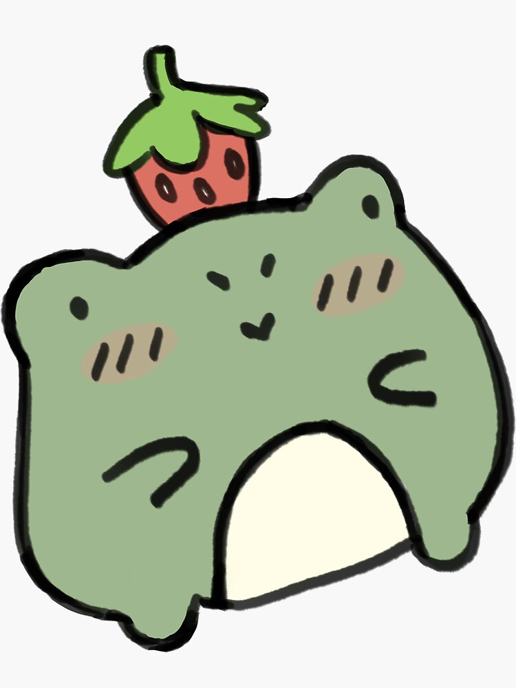 "strawberry frog" Sticker for Sale by hneybee | Redbubble