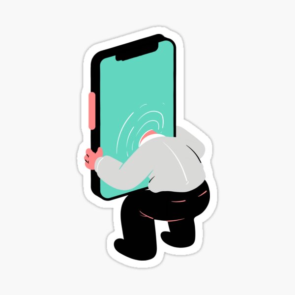 "Mobile Phone Addiction" Sticker for Sale by RedTomasB | Redbubble