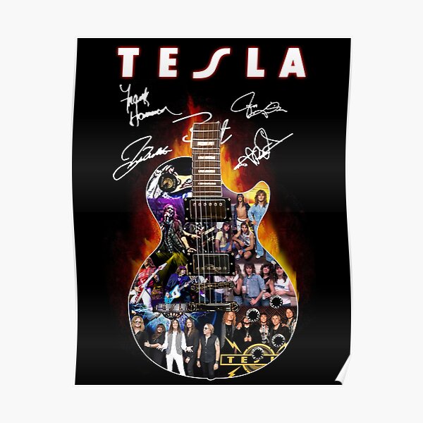 "Tesla Band Rock Band Album Cover Photo Guitar And Signed Gift For Band ...