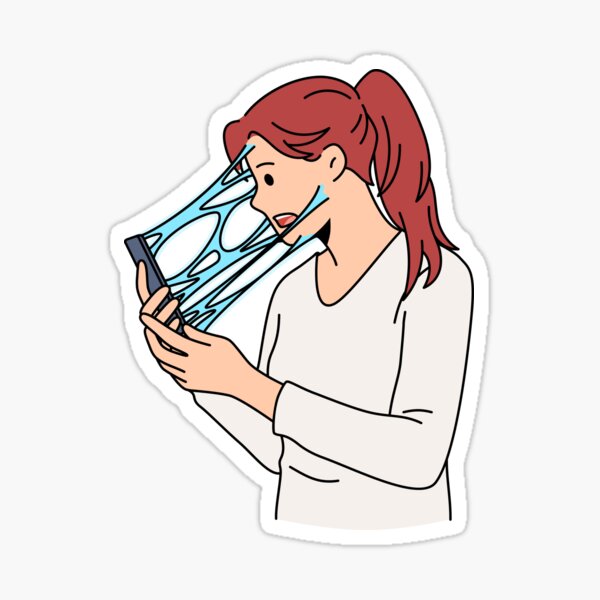 "Mobile Phone Addiction" Sticker for Sale by RedTomasB | Redbubble