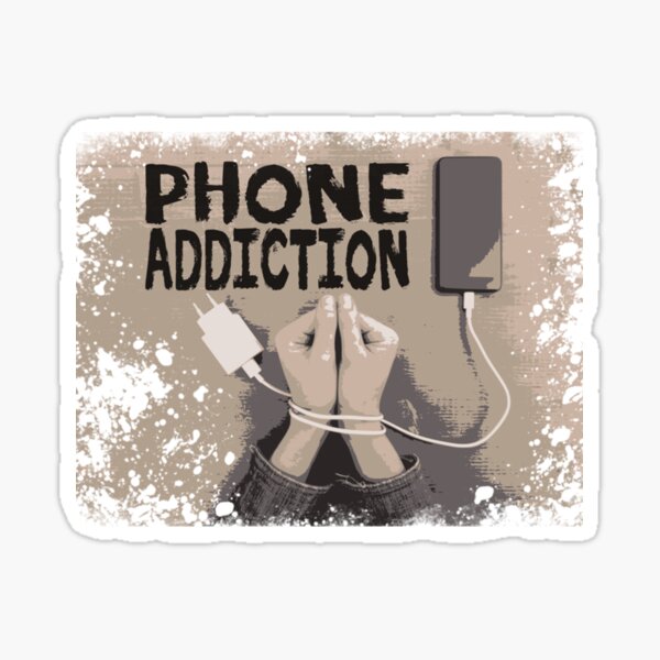 "Mobile Phone Addiction " Sticker for Sale by SamuelWood56 | Redbubble