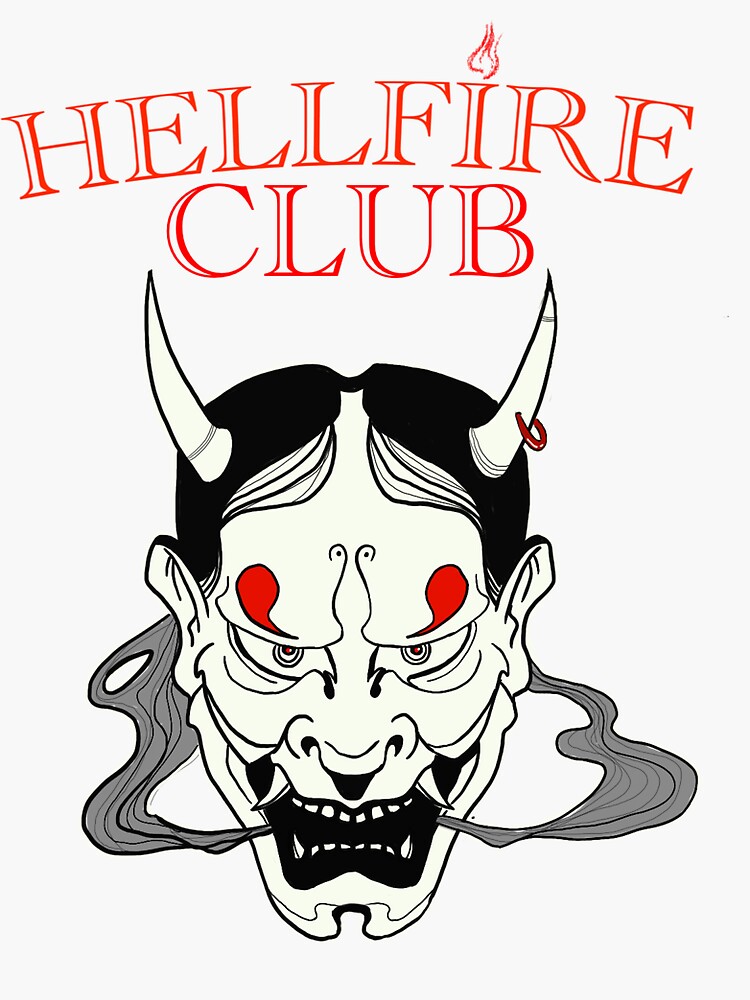 "Hellfire club - Stranger things ONI MASK" Sticker for Sale by MapleMen ...