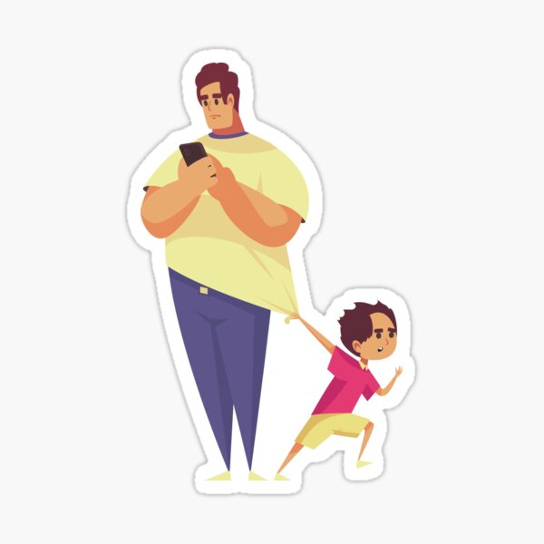 "Mobile Phone Addiction" Sticker for Sale by RedTomasB | Redbubble