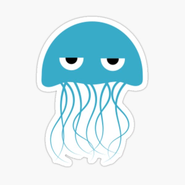 "Cute Blue Jellyfish" Sticker for Sale by BlackStarGirl | Redbubble