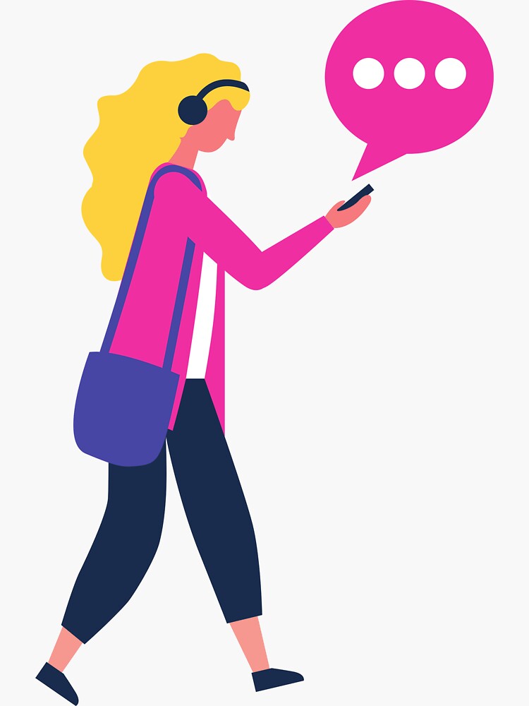 "Mobile Phone Addiction" Sticker for Sale by RedTomasB | Redbubble