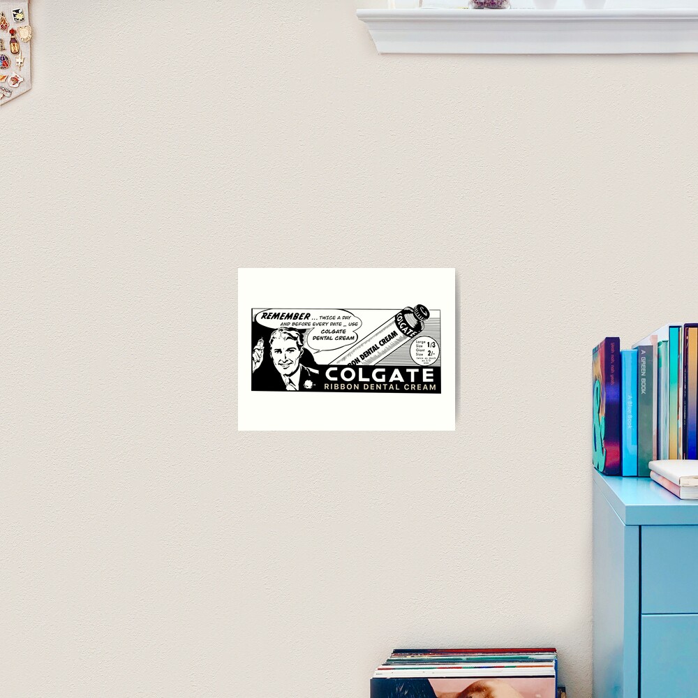 "Vintage Colgate Toothpaste Advertisement Coloring Page" Art Print for ...