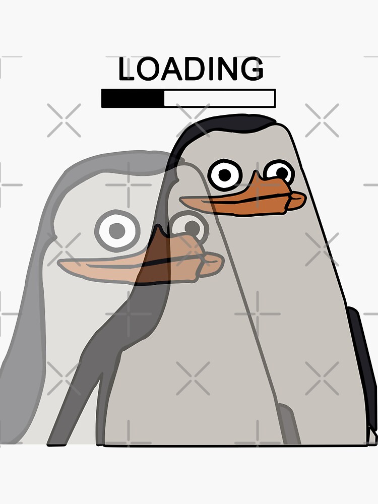 "Loading Penguin Meme" Sticker for Sale by FunkeyMonkey9 | Redbubble