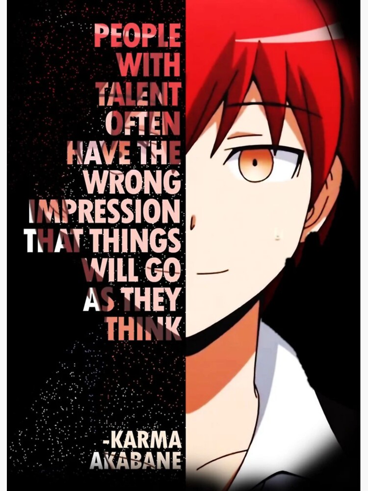 "Assassination classroom Karma Akabane quotation E" Sticker for Sale by ...