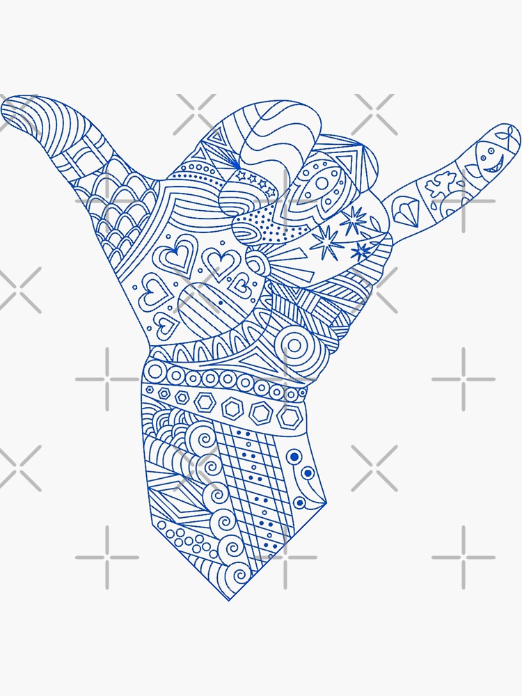 "Shaka sign, hang loose gesture, hang ten sign Sticker" Sticker for ...